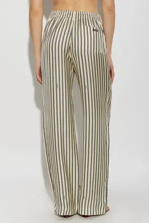 Versace Silk Pants With "the Meandros" Print