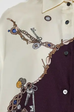 Versace Silk Shirt With "stolen Jewels" Print