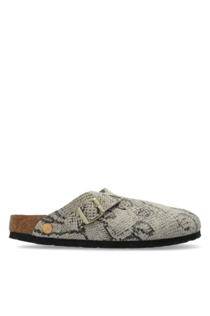 BIRKENSTOCK Boston Rivet Logo’ Slides - Cream