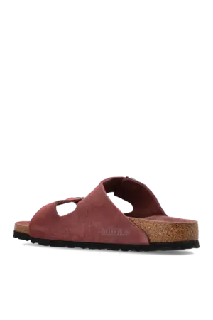 BIRKENSTOCK Arizona Suede Slides With Adjustable Buckles - Pink