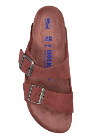 BIRKENSTOCK Arizona Suede Slides With Adjustable Buckles - Pink