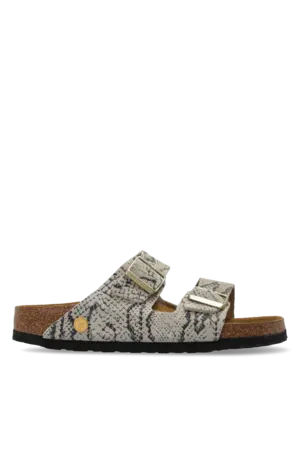 BIRKENSTOCK Arizona Rivet Logo’ Slides - Cream