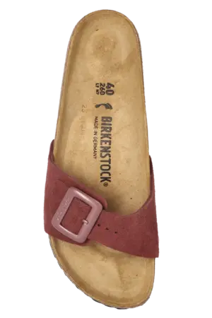 BIRKENSTOCK Madrid Cushion Buckle Suede’ Slides