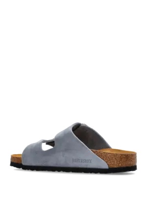 BIRKENSTOCK Arizona Suede Slides With Metal Buckles - Blue