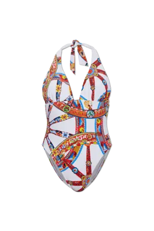 Dolce & Gabbana One-piece Swimsuit With "carretto" Print