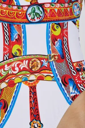 Dolce & Gabbana One-piece Swimsuit With "carretto" Print