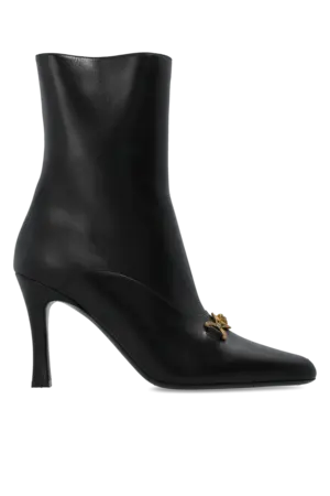 Versace Leather Heeled Ankle Boots "marisa - Black