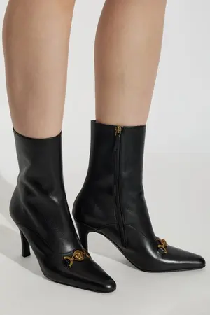 Versace Leather Heeled Ankle Boots "marisa