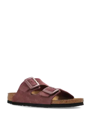 BIRKENSTOCK Arizona Suede Slides With Buckles - Pink