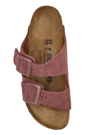 BIRKENSTOCK Arizona Suede Slides With Buckles - Pink