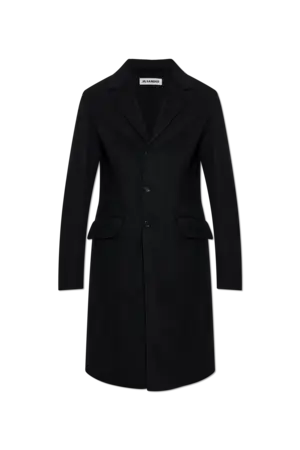 JIL SANDER Wool Coat With Single Vent - Black