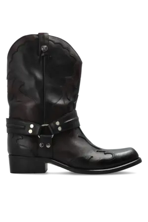 Versace Sylvester Cowboy Boots - Black