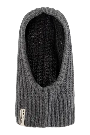 A.p.c. Ribbed Wool And Cashmere Hood - Grey