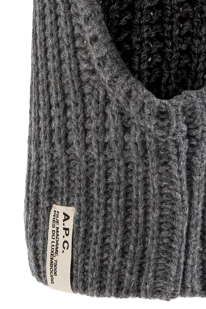A.p.c. Ribbed Wool And Cashmere Hood - Grey