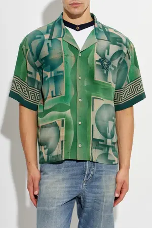 Versace Silk Shirt With "the Shapes" Print