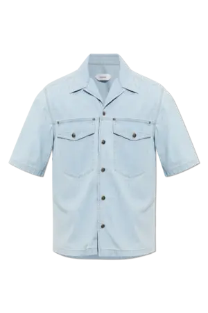 Versace Denim Short-sleeve Shirt - Light Blue