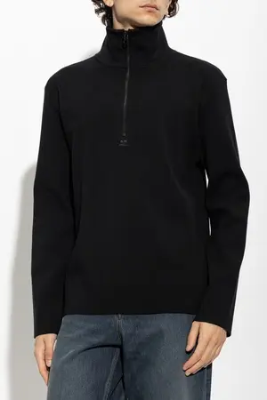 COURREGES Wool Sweater With Stand-up Collar
