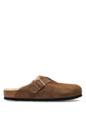 BIRKENSTOCK Boston Vl/shearling Slides - Brown