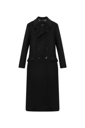 TOM FORD Double-breasted Wool Coat - Black