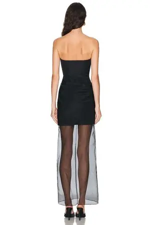 Carolina Herrera Strapless Draped Gown - Black