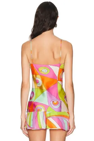 Emilio Pucci Silk Twill Cami Top In Multi