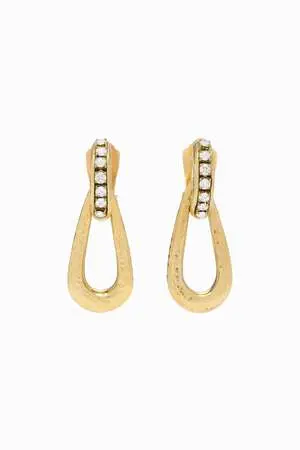 Ulla Johnson Chunky Teardrop Earring W/pave - Brass