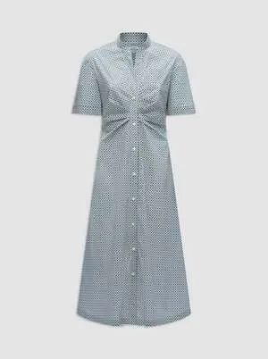 CALLAS MILANO Noor Button-front Shirt Dress With Mosaic Print - Blue Print