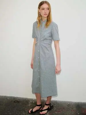 CALLAS MILANO Noor Button-front Shirt Dress With Mosaic Print