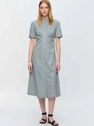 CALLAS MILANO Noor Button-front Shirt Dress With Mosaic Print