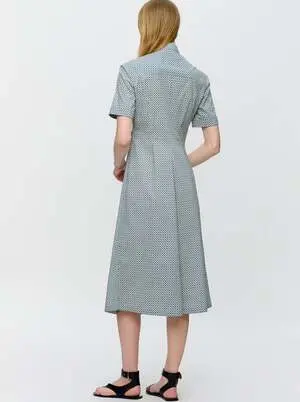 CALLAS MILANO Noor Button-front Shirt Dress With Mosaic Print
