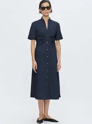 CALLAS MILANO Noor Button-front Shirt Dress With Mosaic Print