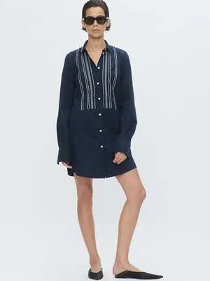 CALLAS MILANO Mattia Embroidered Shirt Dress