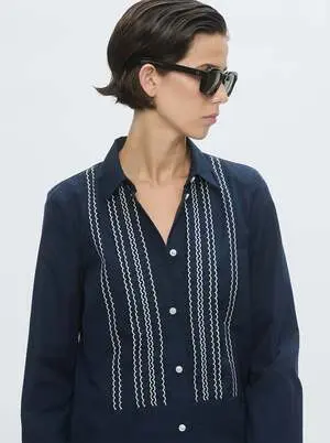 CALLAS MILANO Mattia Embroidered Shirt Dress