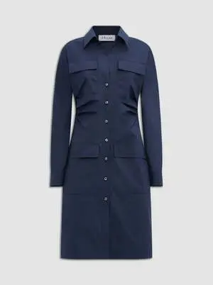 CALLAS MILANO Marrakech Button-front Shirt Dress - Navy