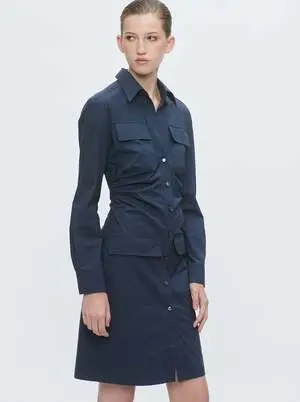 CALLAS MILANO Marrakech Button-front Shirt Dress - Navy