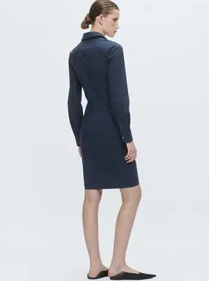 CALLAS MILANO Marrakech Button-front Shirt Dress - Navy