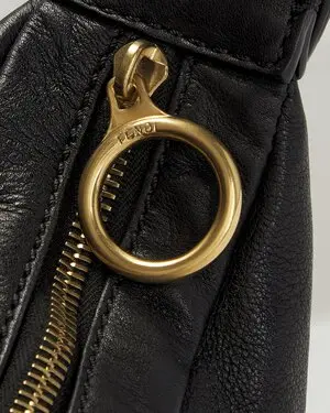 FWRD RENEW Fendi Selleria Oyster Shoulder Bag - Black