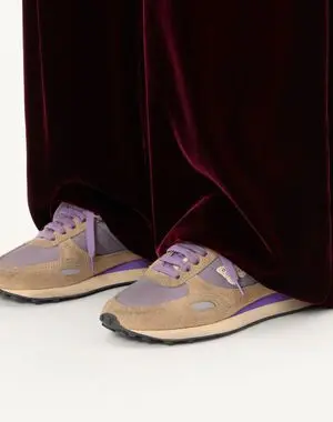 Valentino Garavani Studded Butterfly Embroidered Sneakers - Lilac/multicolor