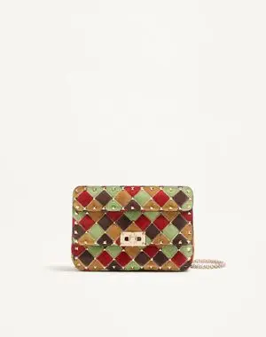 Valentino Garavani Rockstud Spike Small Bag In Patchwork Suede