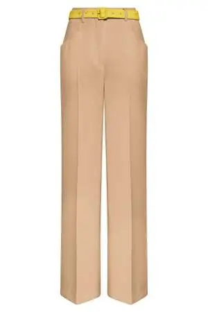 Gabriela Hearst Norman Wide-leg Pant In Camel & Citrine Virgin Wool Crepe - Camel/citrine
