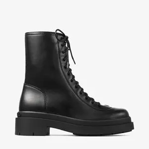 JIMMY CHOO Sima Flat Smooth Leather Ankle Boots - Black