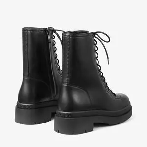 JIMMY CHOO Sima Flat Smooth Leather Ankle Boots