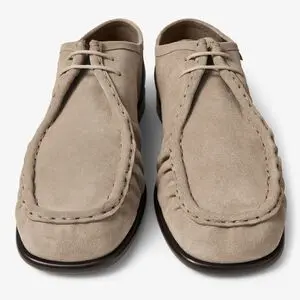 JIMMY CHOO Ember Moccasin Velvet Suede Lace Up Flat