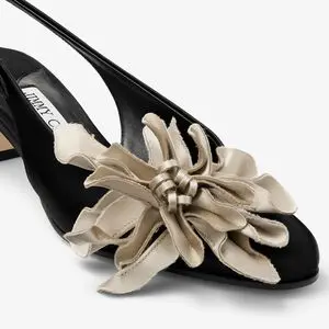 JIMMY CHOO Eyla Slingback 45 Satin Slingbacks