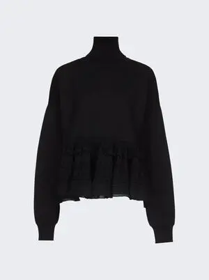 Alaïa Peplum Sweater - Black