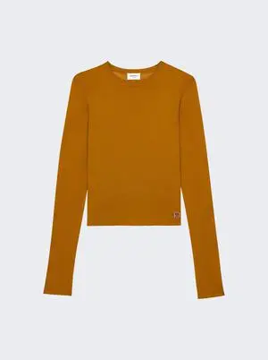 Saint Laurent Cassandre Sheer Mesh Top Curcuma - Orange