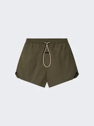 Fear Of God Nylon Swim Shorts With Perforated Lining - Green