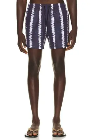 Commas Shibori Stripe Classic Swim Short - Navy