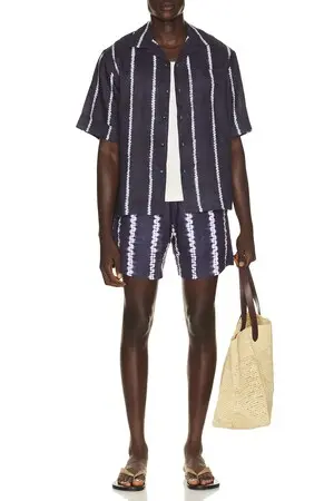 Commas Shibori Stripe Classic Swim Short
