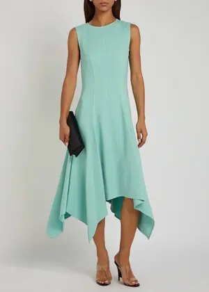 Stella McCartney Asymmetric Crepe Midi Dress